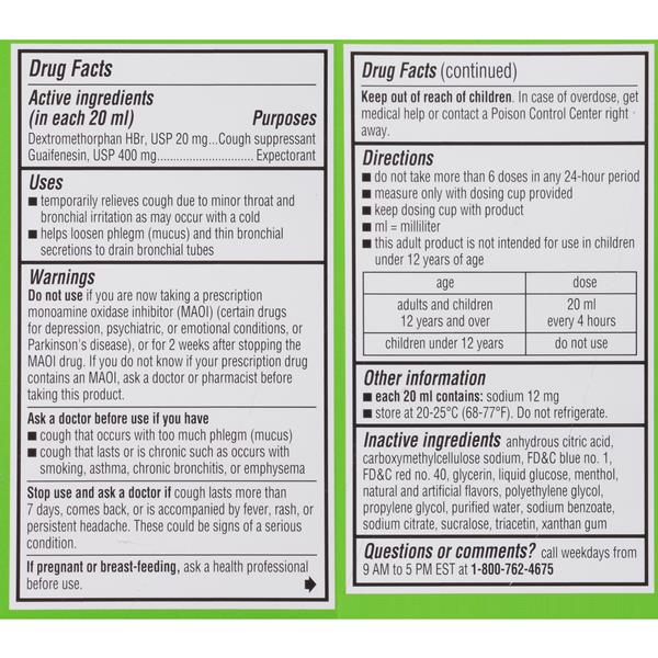Robitussin Adult Maximum Strength Cough Chest Congestion DM Hy Vee Robitussin Adult Maximum Strength Cough Chest Congestion DM Hy Vee