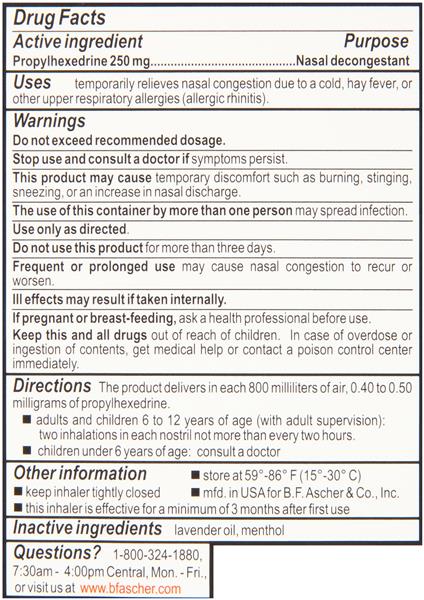 Benzedrex Nasal Decongestant Inhaler with Medicated Vapors | Hy-Vee ...