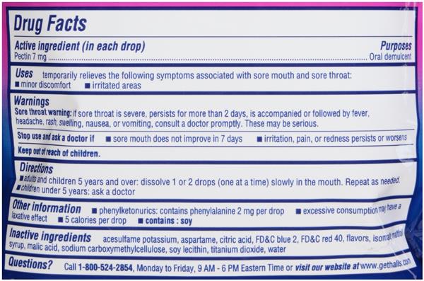 Halls Breezers Sugar Free Cool Berry Flavor Pectin Throat Drops | Hy ...