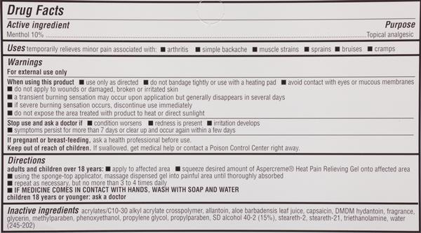 Aspercreme Heat Pain Relieving Gel Fast Acting Therapy | Hy-Vee Aisles ...