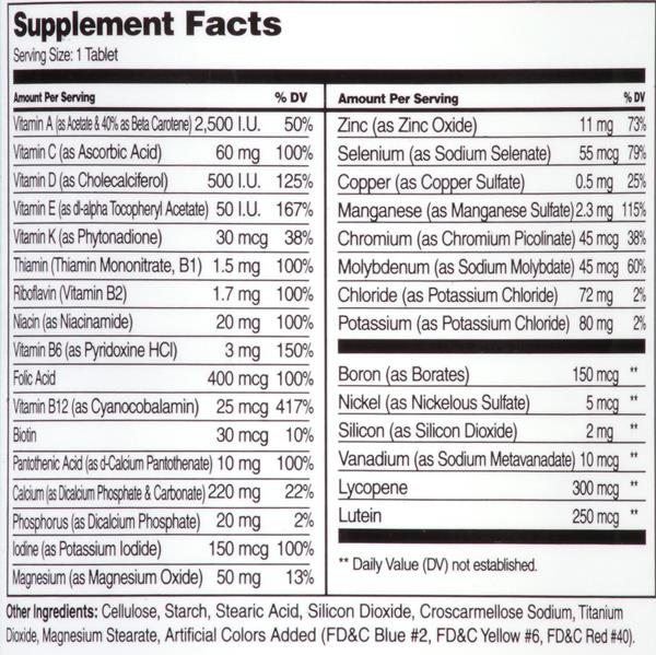 Hy-Vee HealthMarket Sentry Senior Adults 50+ Multivitamin ...